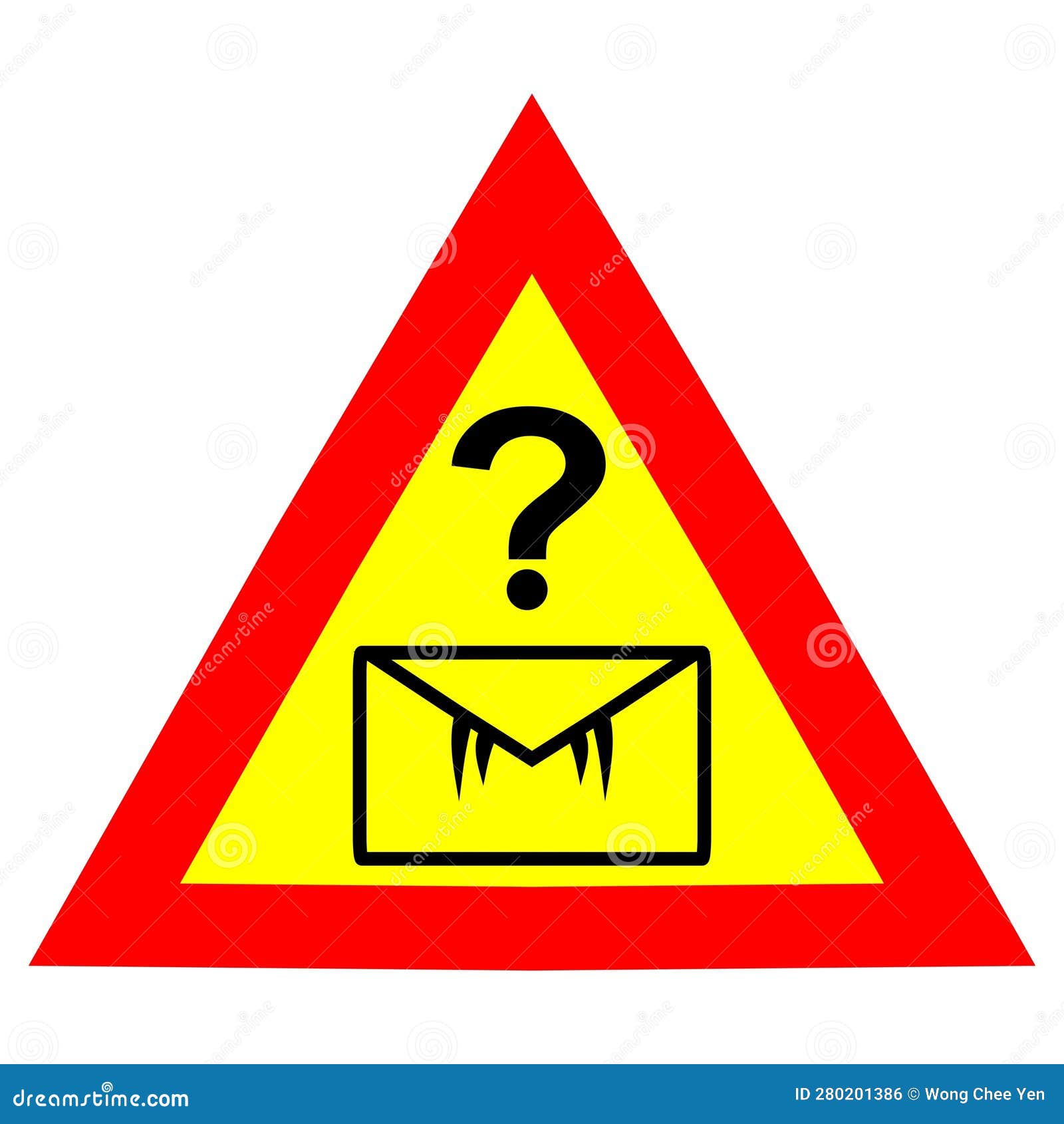Warning Sign Beware Questionable Email Vector Graphics Design Stock ...