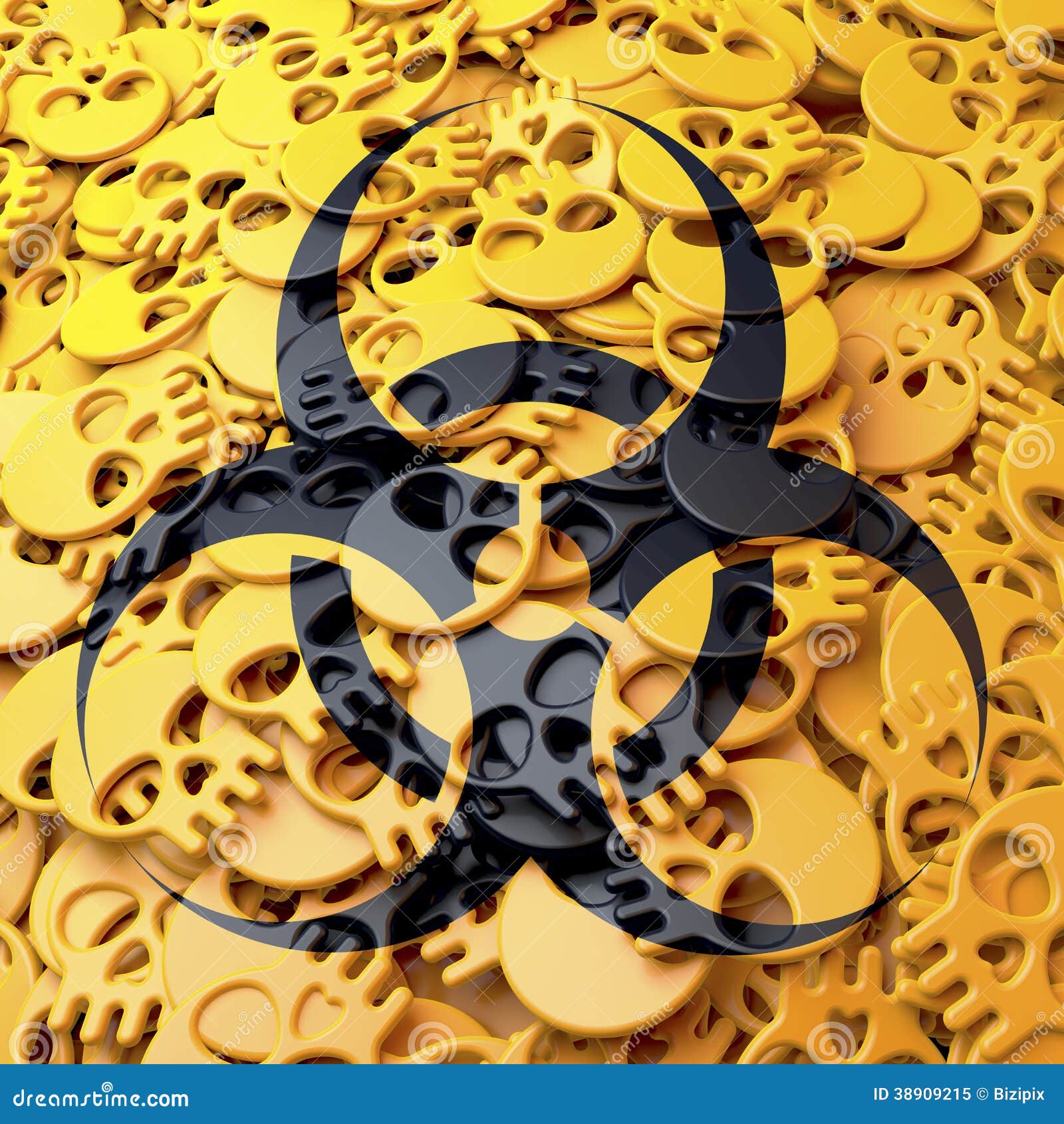Warning Sign Biohazard, Black, Yellow Skulls Stock Illustration ...