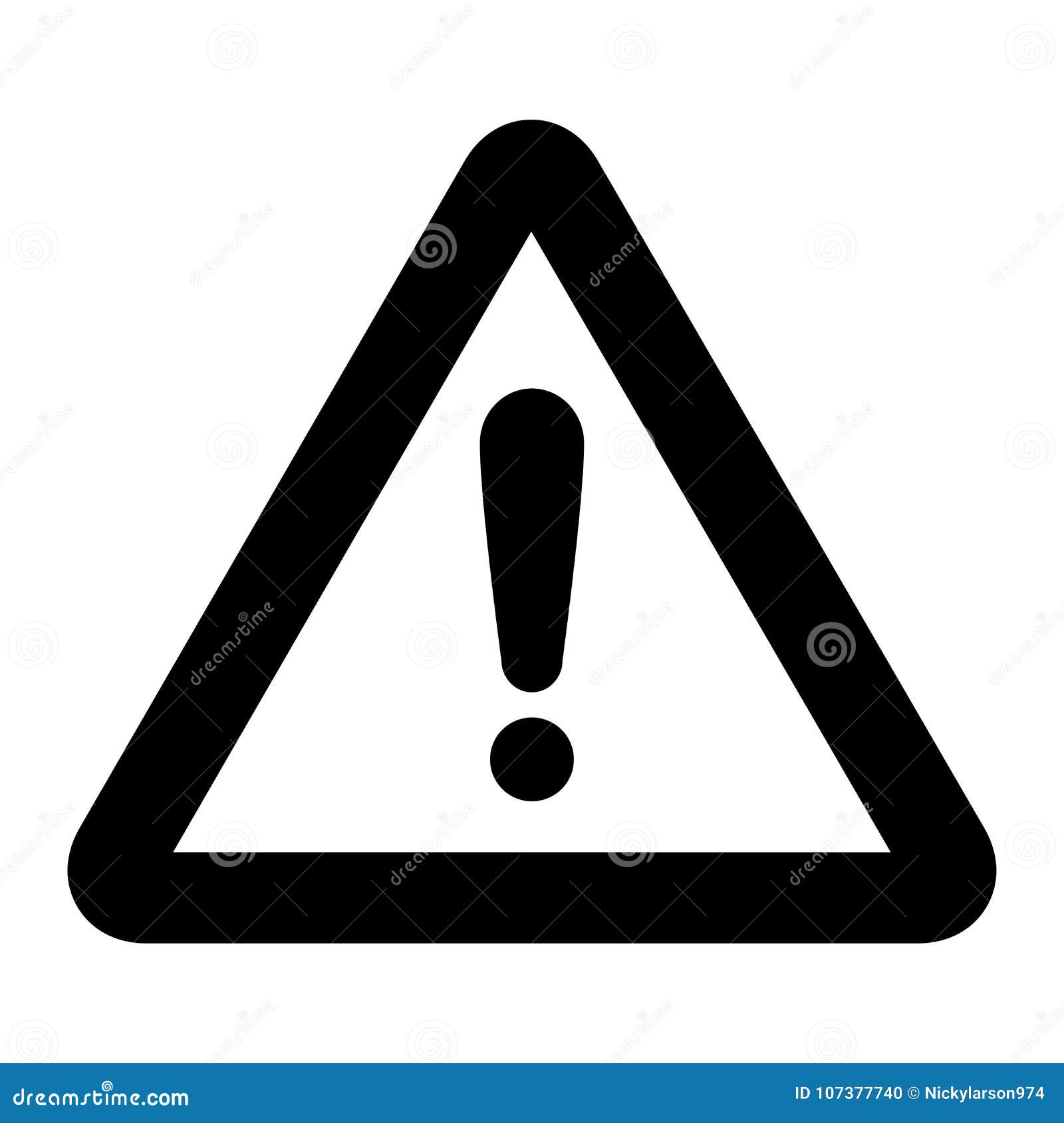 Warning sign black icon stock vector. Illustration of triangle - 107377740
