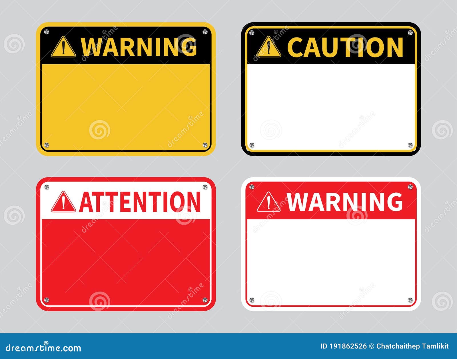 Warning Sign. Blank Caution Sign. on White Background. Stock Vector ...