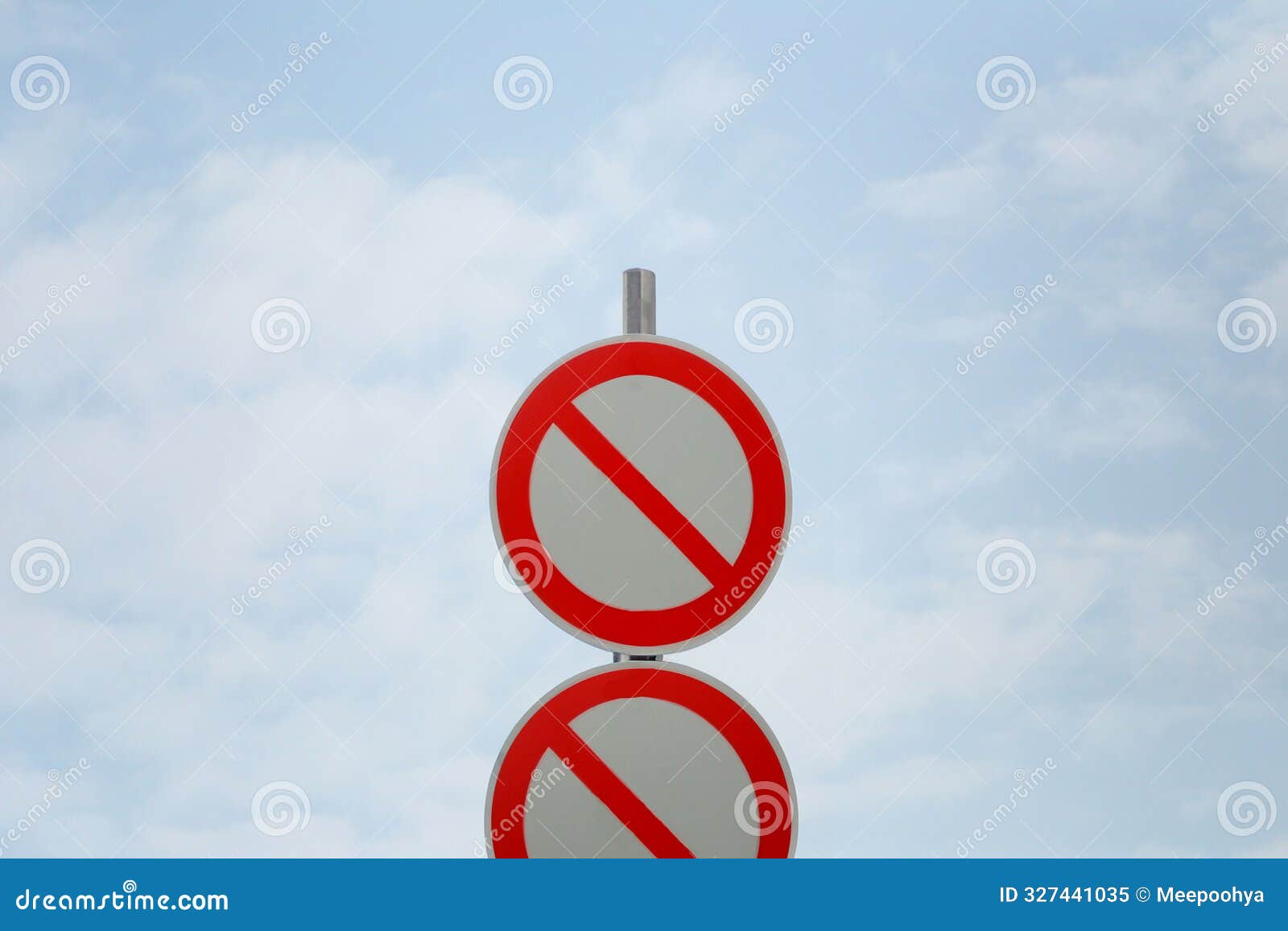 Warning Sign on Blue Sky Background Stock Image - Image of prohibition ...