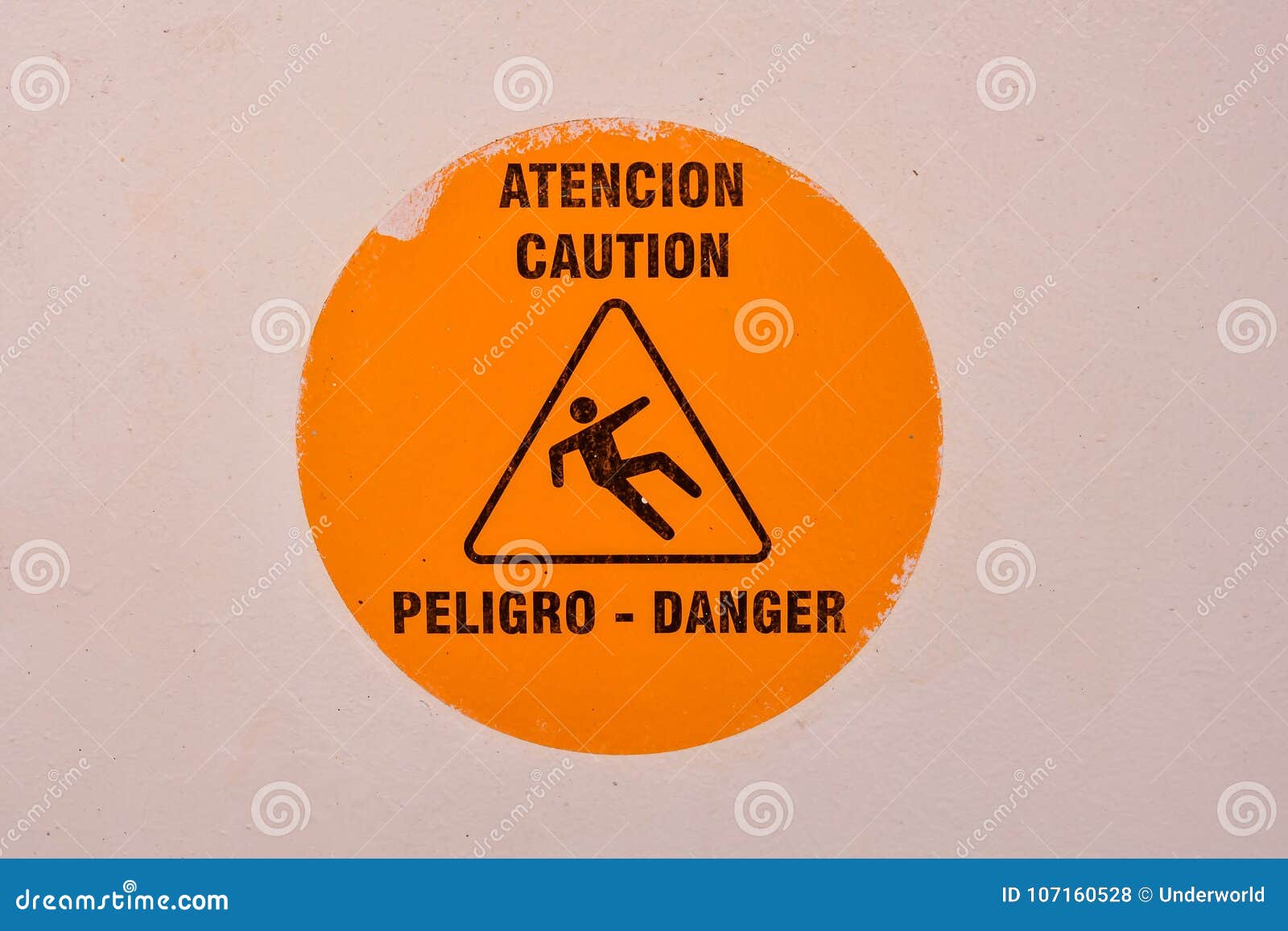 Warning sign on a boat stock photo. Image of warning - 107160528