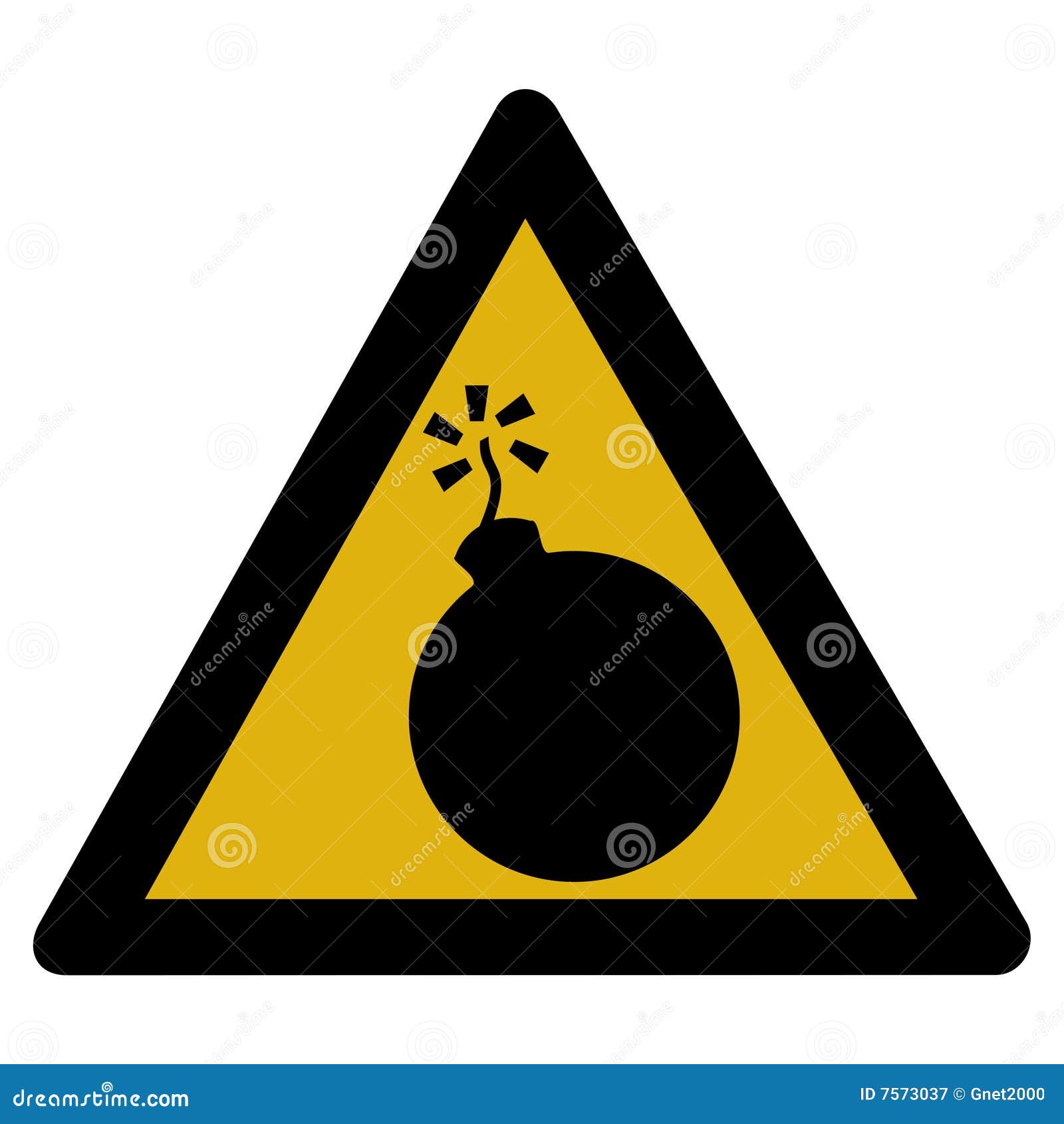 Warning sign - bomb stock illustration. Illustration of caution - 7573037