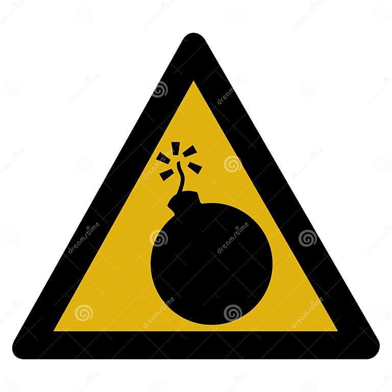 Warning sign - bomb stock illustration. Illustration of caution - 7573037