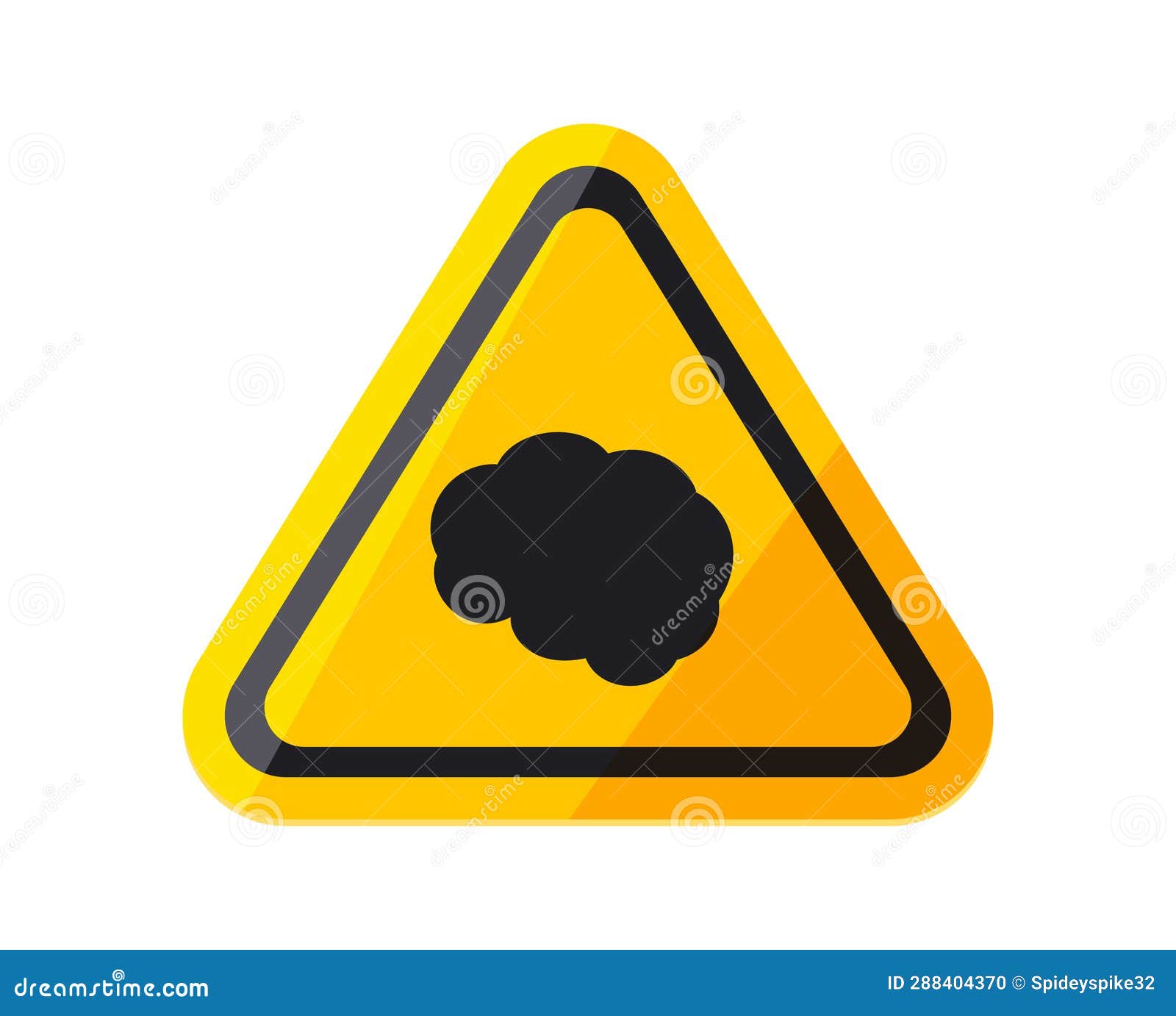 A Warning Sign of Brain. Isolated Vector Illustration Stock ...