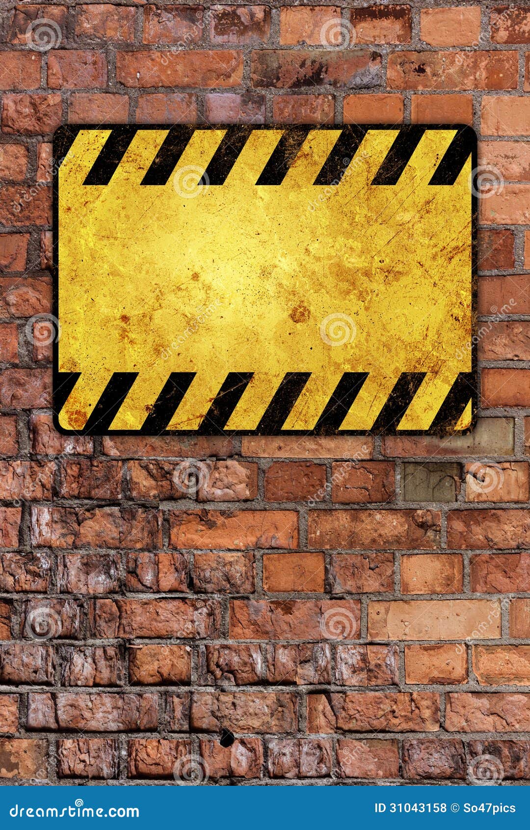 Warning sign stock photo. Image of wall, stripes, industrial - 31043158