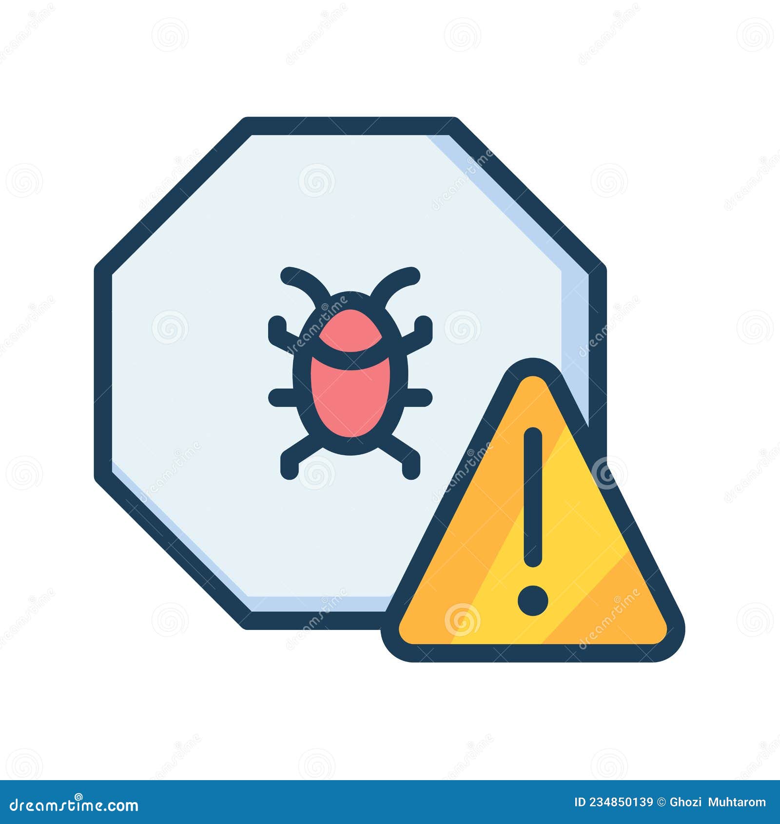 Warning Sign Bug Alert Danger Single Isolated Icon with Filled Line ...