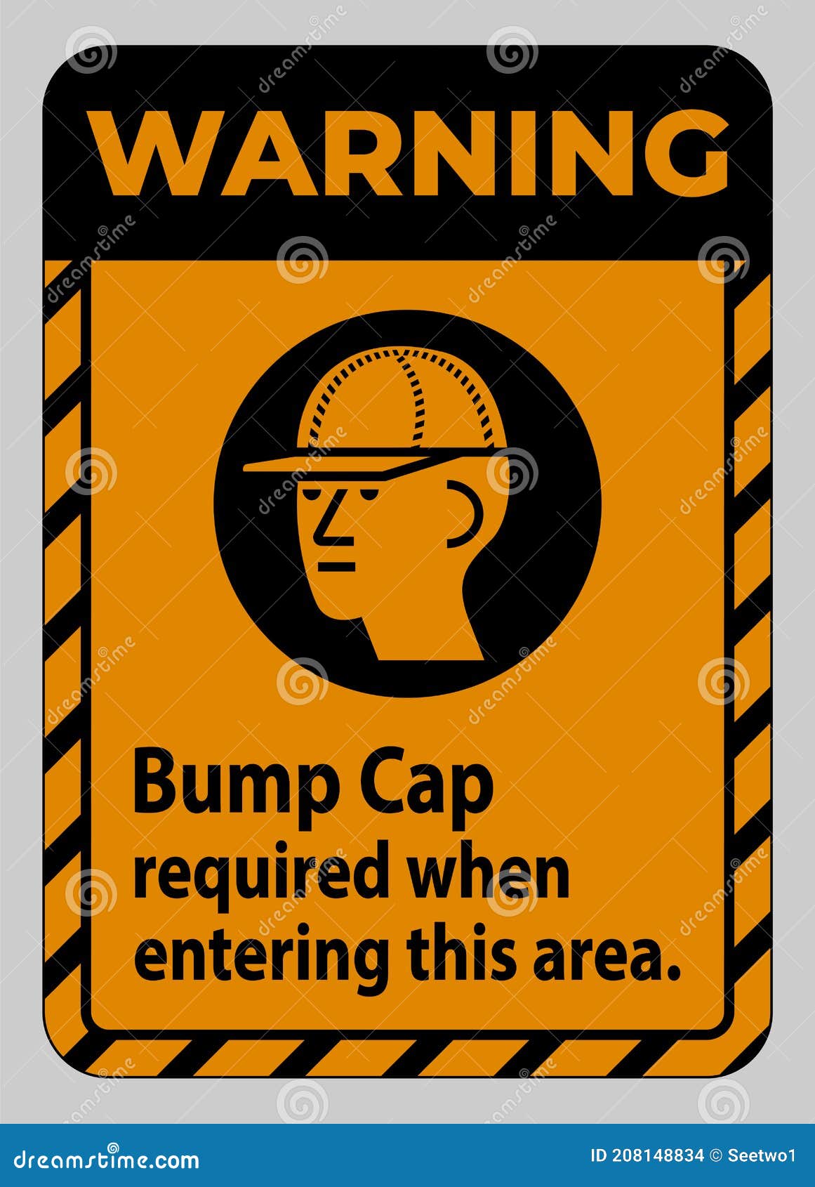 Warning Sign Bump Cap Required when Entering this Area Stock Vector ...