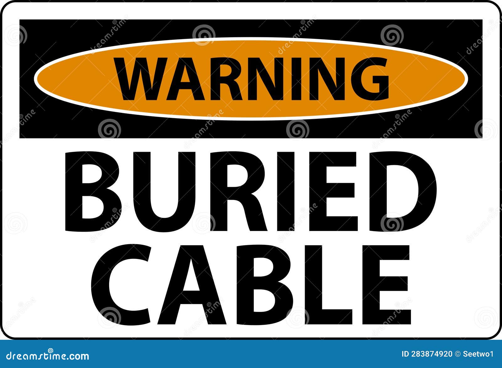Warning Sign Buried Cable on White Background Stock Vector ...