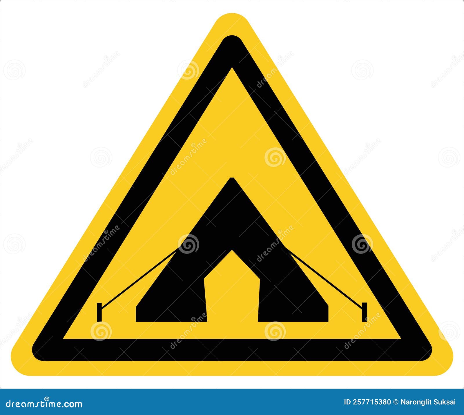 Warning Sign for Camping Camping Area Stock Vector - Illustration of ...