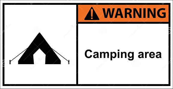 Warning Sign for Camping Camping Area.Sign Warning Stock Vector ...