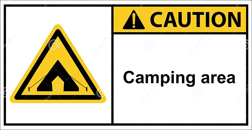 Warning Sign for Camping Camping Area.Sign Caution Stock Vector - Illustration of forbidden ...