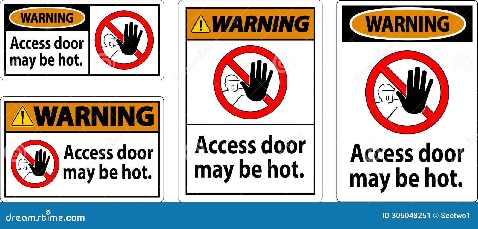 Warning Sign, Caution, Access Door May Be Hot Stock Vector ...