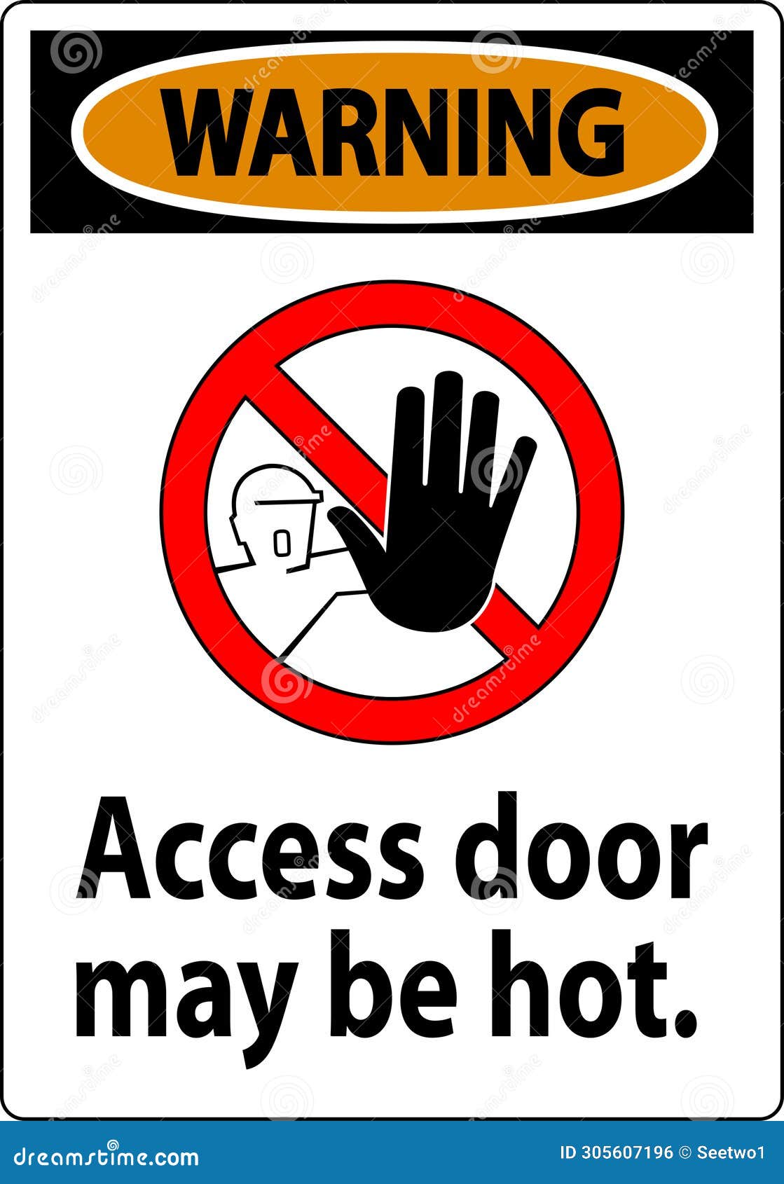 Warning Sign, Caution, Access Door May Be Hot Stock Vector ...