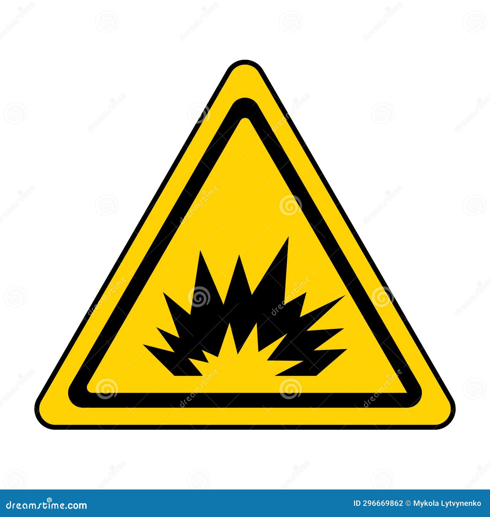 Warning Sign Caution Explosion, Triangular Sign Explosion Indicating ...