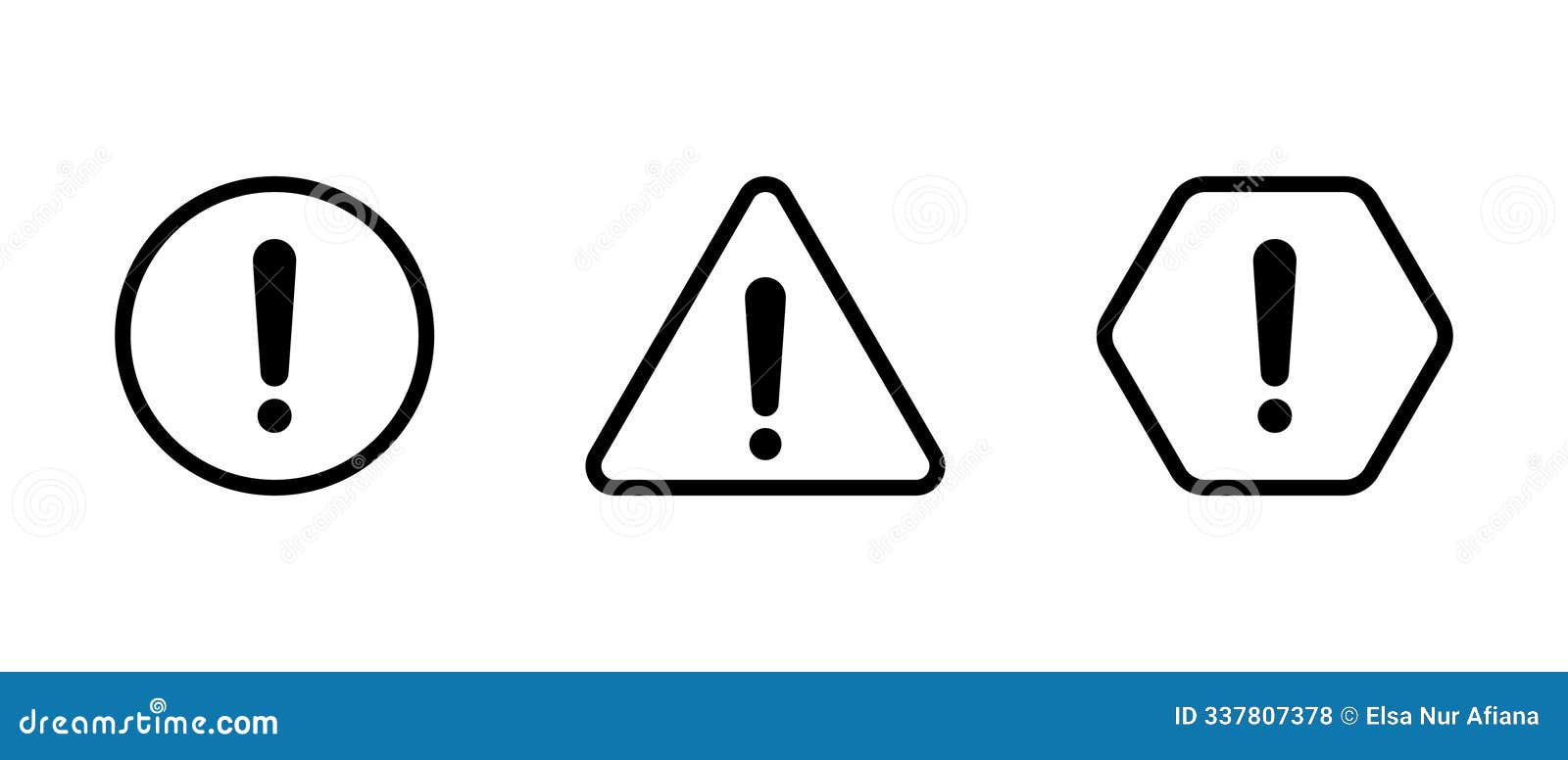 Warning Sign, Caution Icon Set in Generic Style Stock Illustration ...