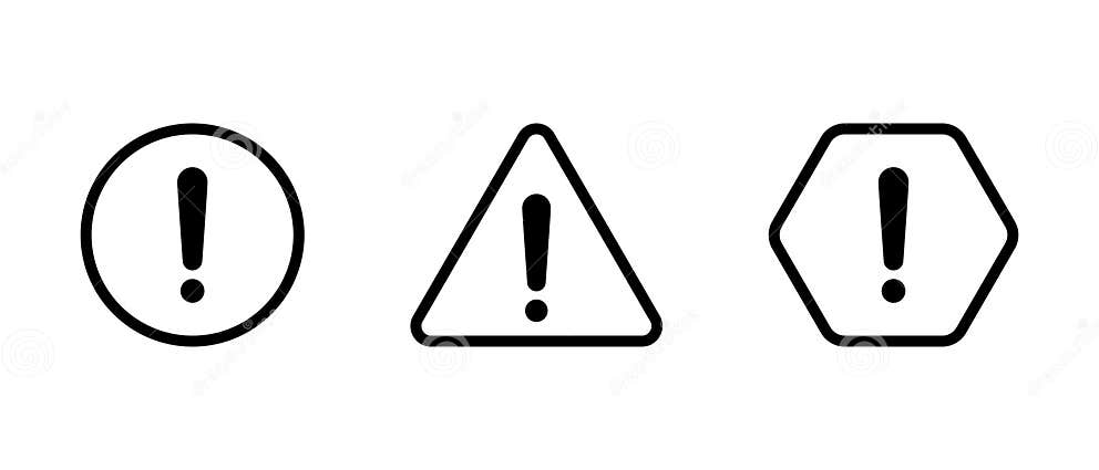 Warning Sign, Caution Icon Set in Generic Style Stock Illustration ...