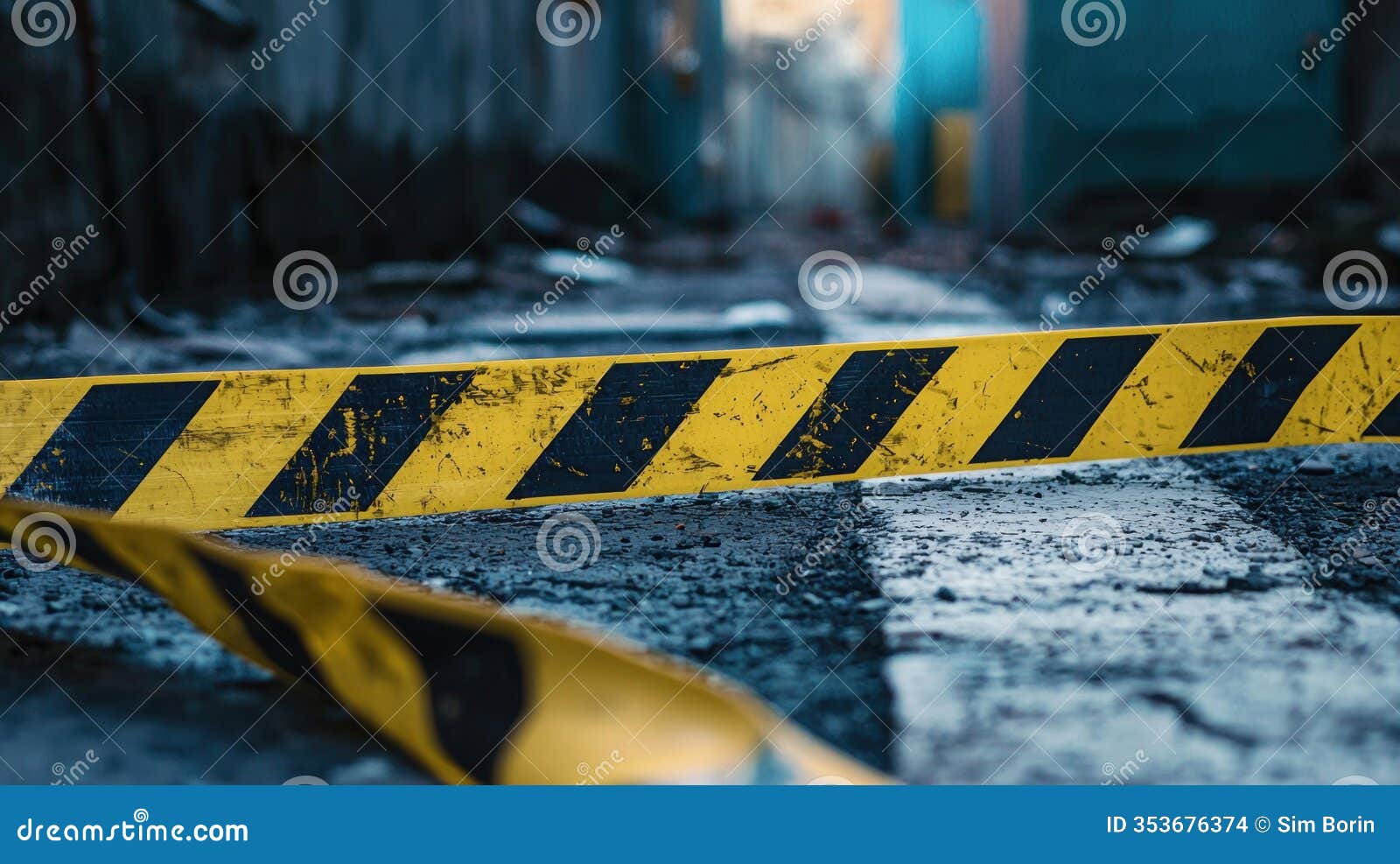 A Warning Sign or Caution Tape in a Risky Environment, Highlighting ...