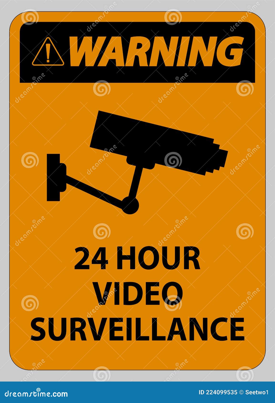 Warning 24 Hour Video Surveillance Security Guard On Premise No ...