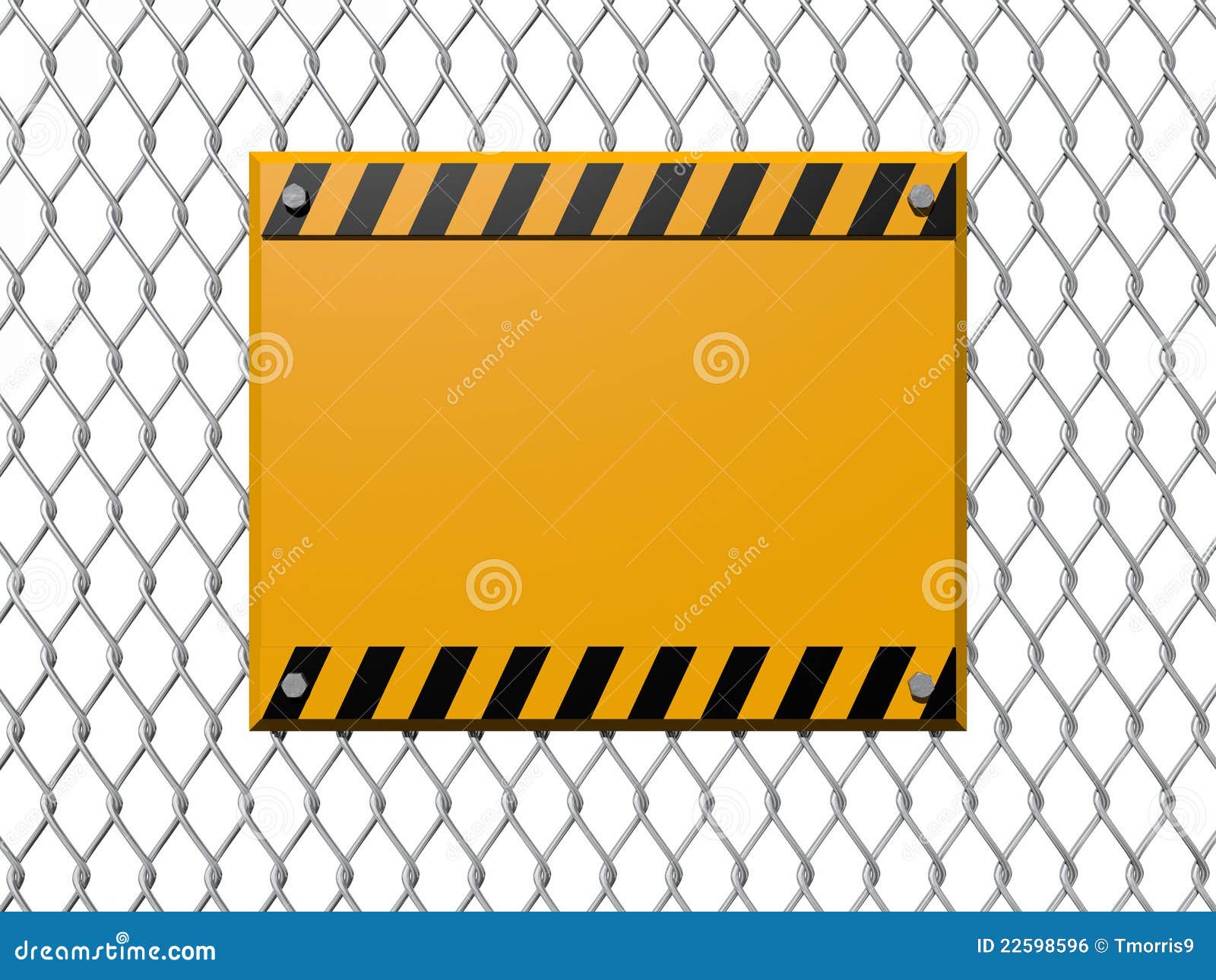 Warning sign on Chainlink stock illustration. Illustration of ...