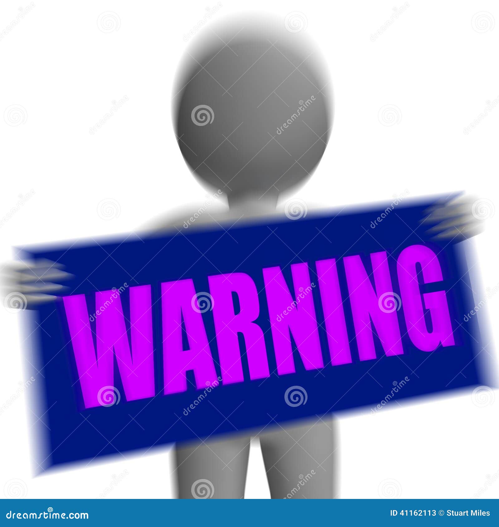 Warning Sign Character Displays Danger and Hazard Stock Illustration ...