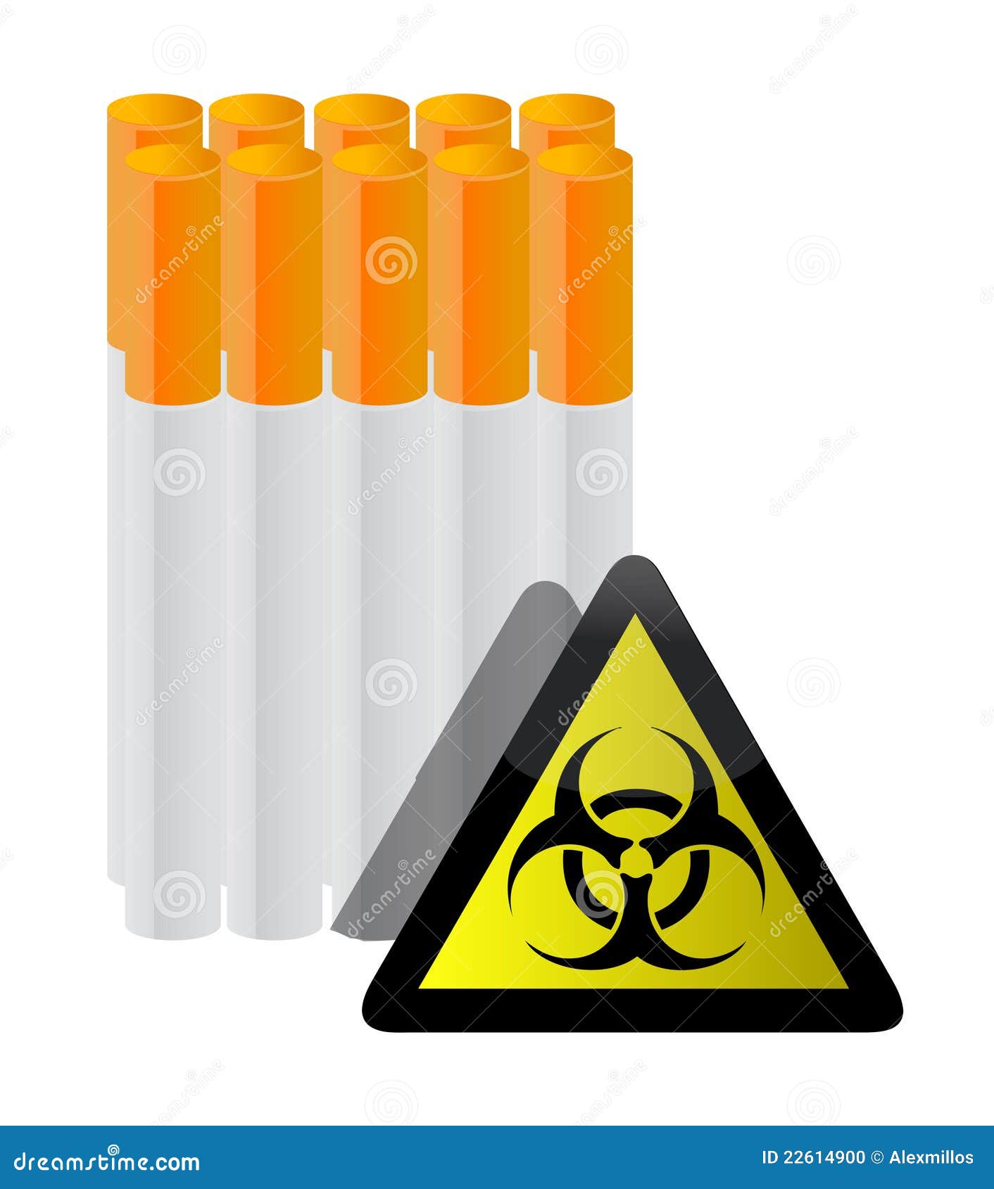 Warning Sign and Cigarettes Illustration Design Stock Vector ...