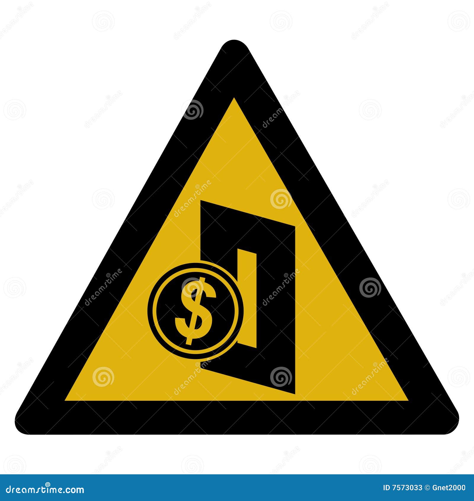 Warning sign - coin op stock illustration. Illustration of safety - 7573033