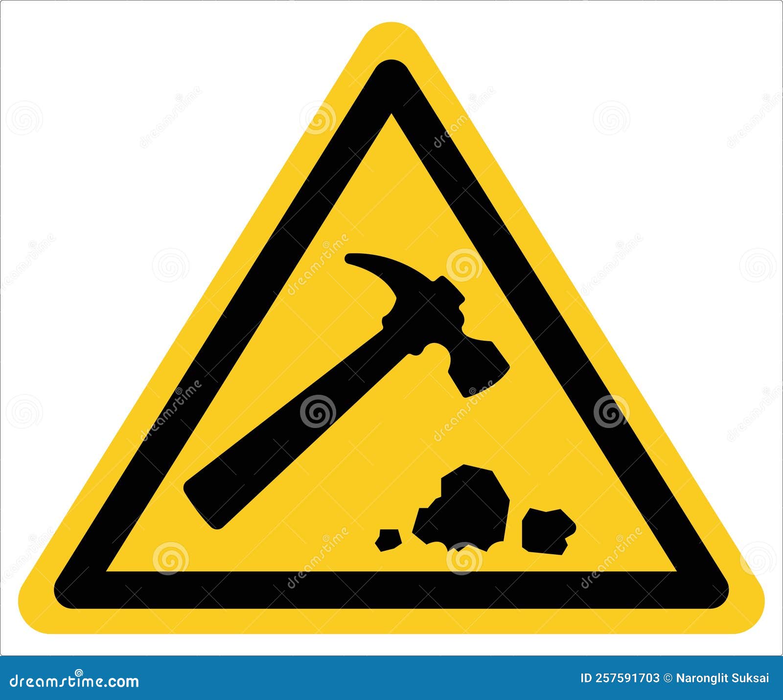 Warning Sign that Concrete is Smashed Stock Vector - Illustration of ...