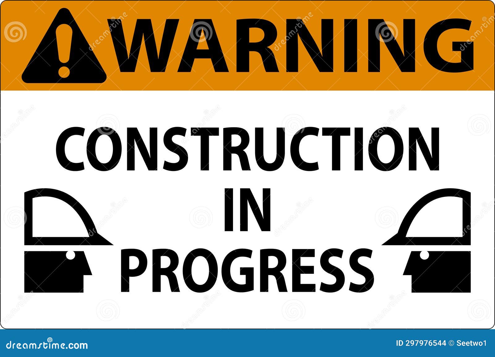 Warning Sign Construction in Progress Stock Illustration - Illustration ...