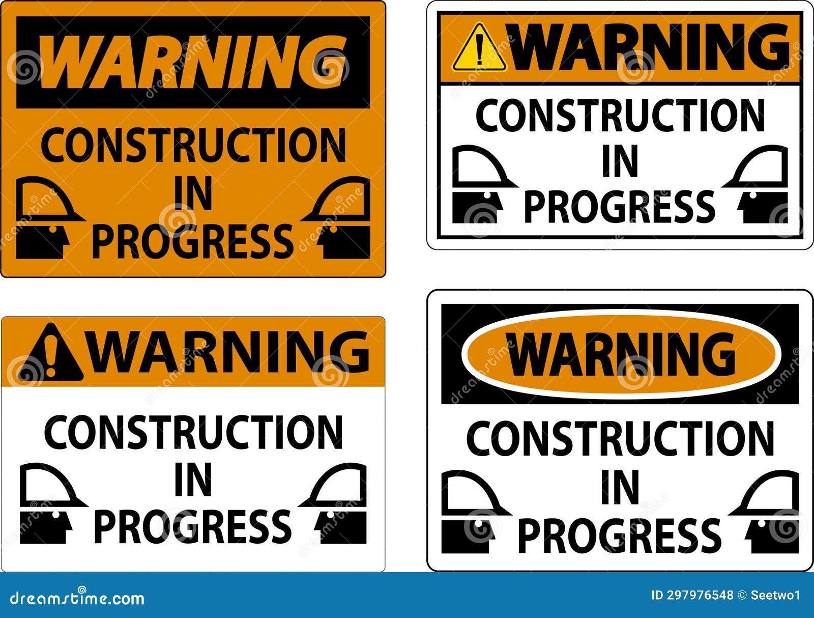 Warning Sign Construction in Progress Stock Vector - Illustration of ...