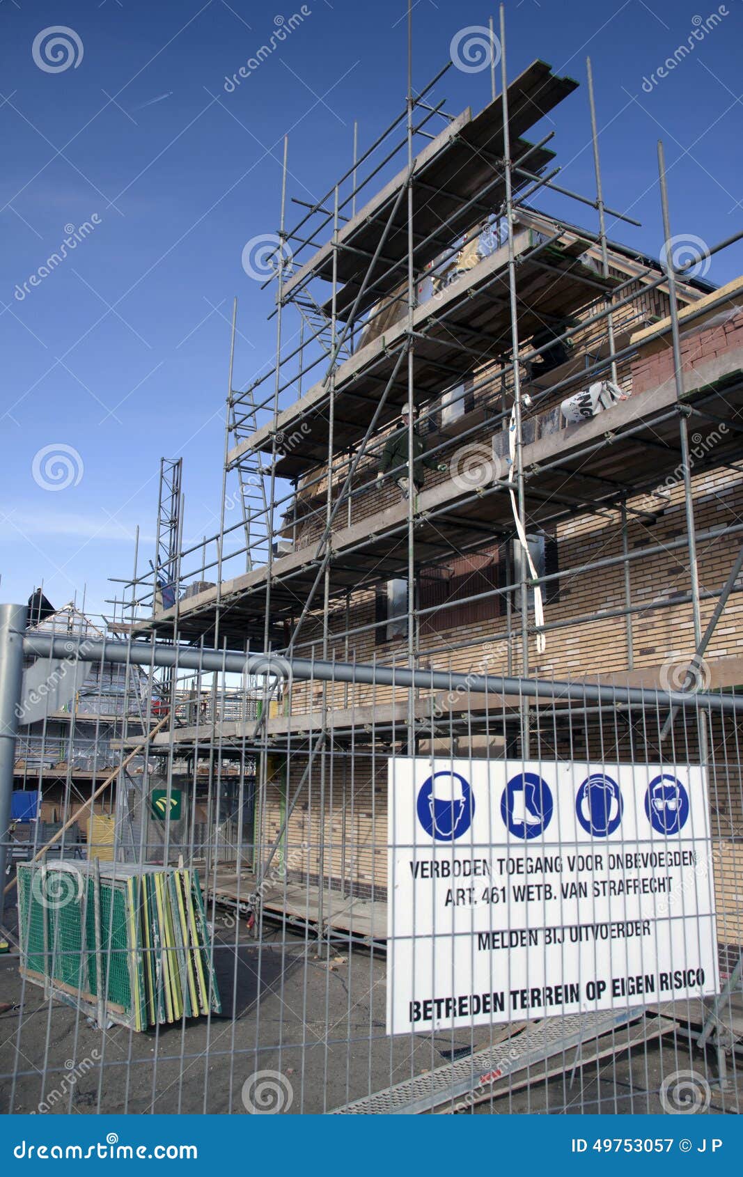 Warning Sign at a Construction Project Stock Image - Image of shoe ...