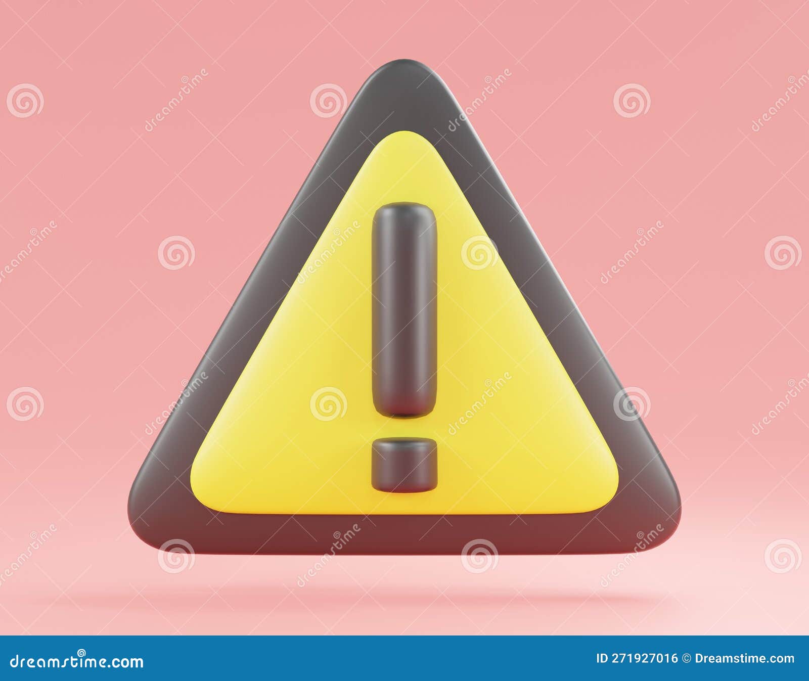 3D Rendering Warning Sign And Traffic Icon Symbols Yellow Horizontal ...