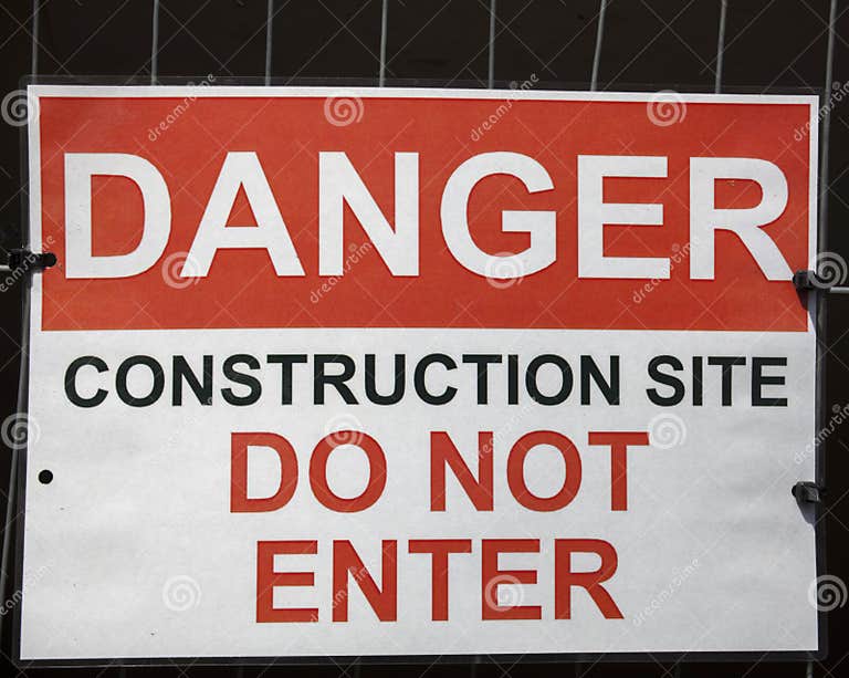 Warning Sign Danger Construction Site Do Not Enter Stock Image - Image ...