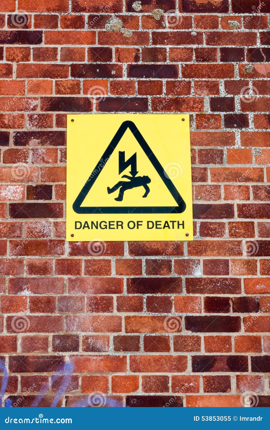 Warning Sign Danger of Death Stock Image - Image of brick, security ...