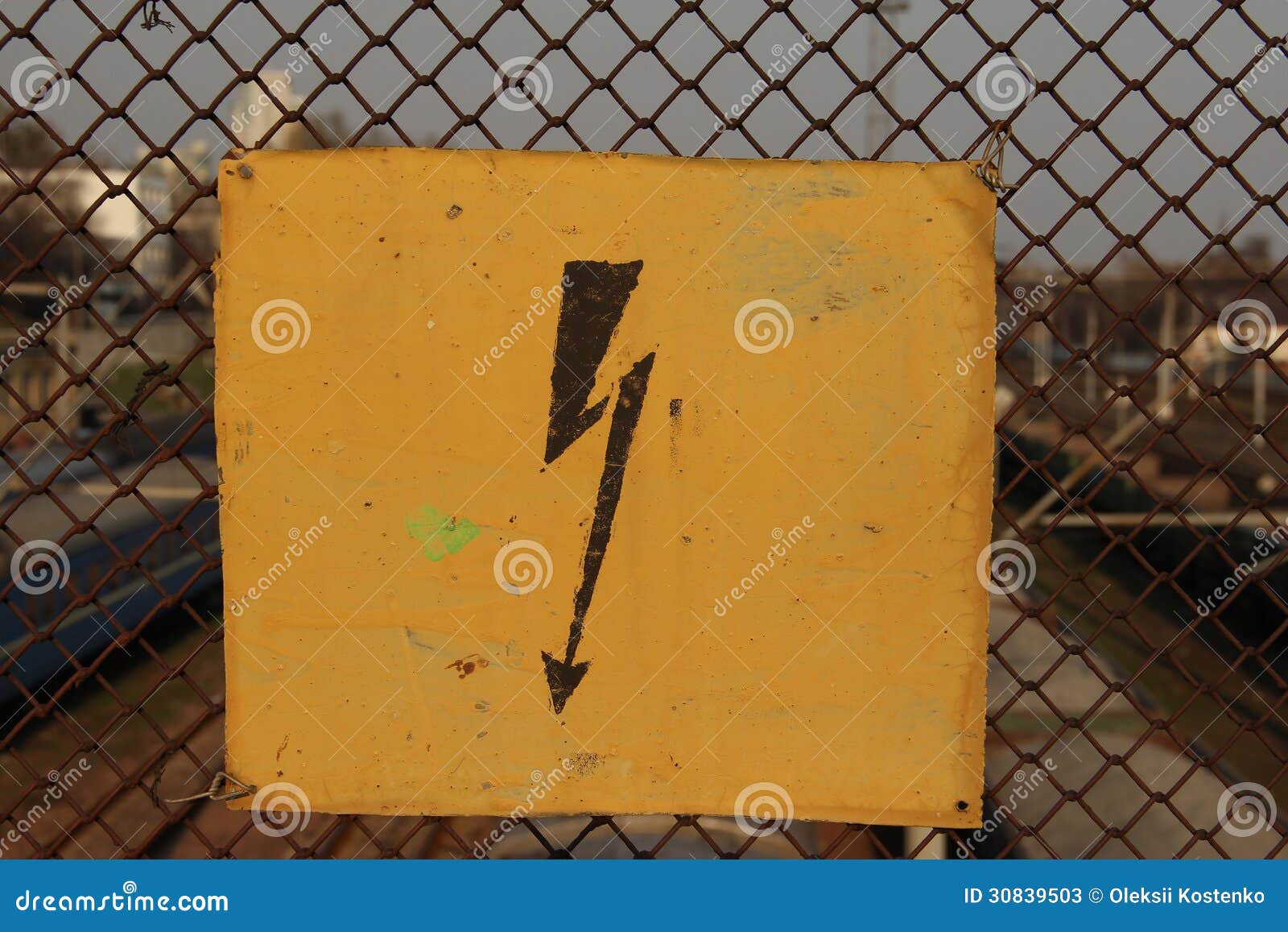 Warning sign stock image. Image of black, wire, tension - 30839503