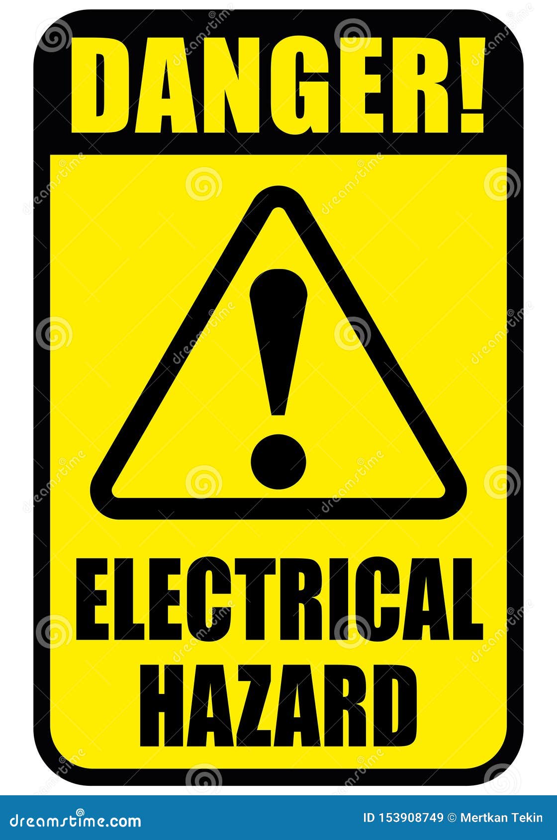 Warning Danger Sign, Rectangle and Triangle Frame Yellow and Black ...