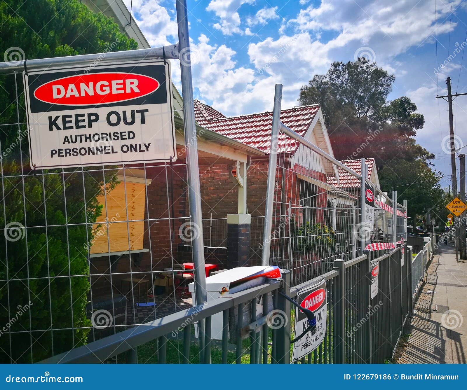 Warning Authorized Personnel Sign On A Chain Link Fence Royalty-Free ...
