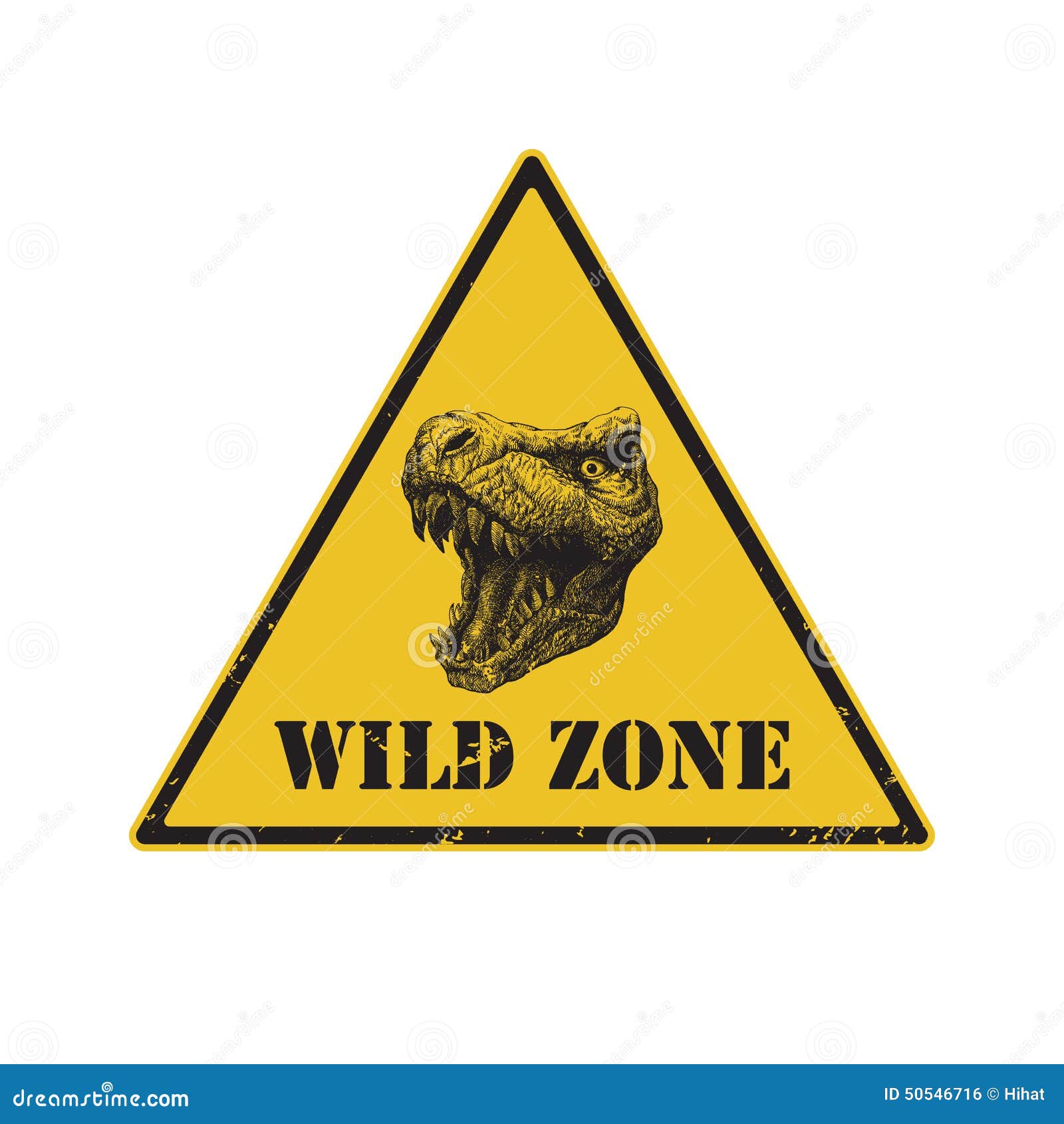 Warning Sign. Danger Signal with Dinosaur. Eps 8 Stock Vector ...
