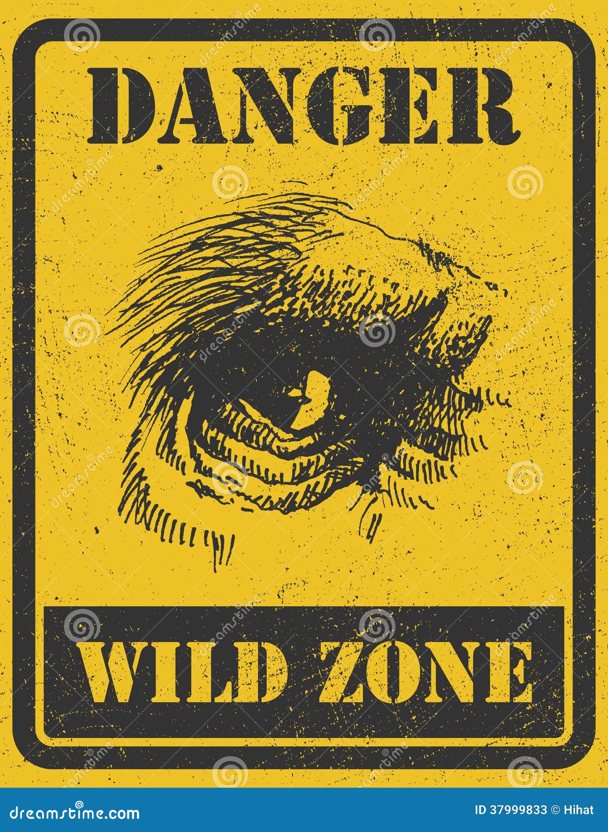 Warning Sign. Danger Signal with Gorilla. Eps 8 Stock Vector ...