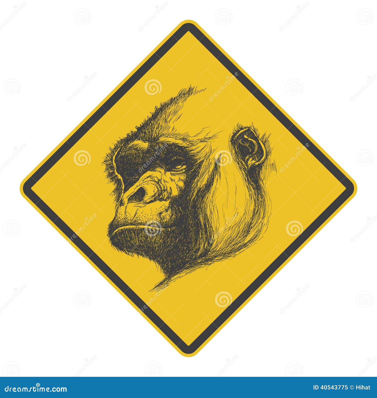 Warning Sign. Danger Signal with Gorilla. Eps 8 Stock Illustration ...