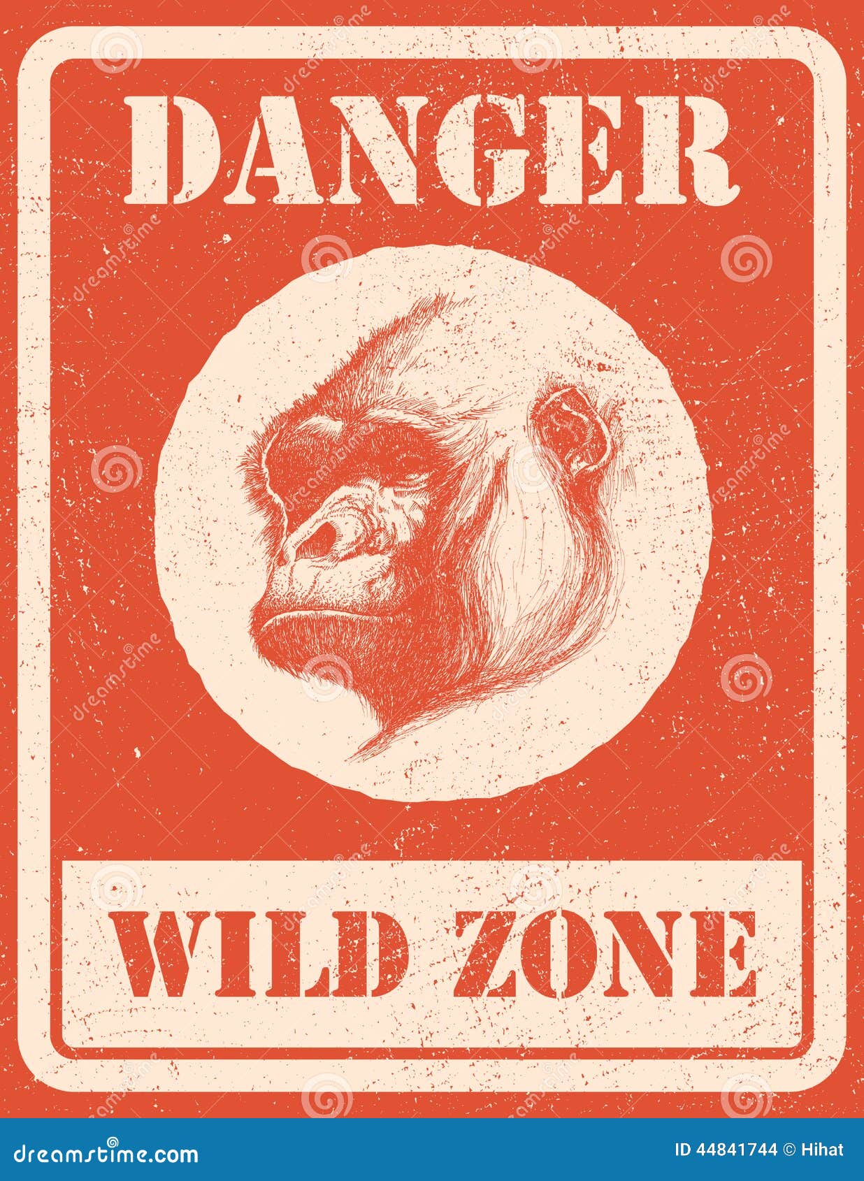 Warning Sign. Danger Signal with Gorilla. Eps 8 Stock Vector ...