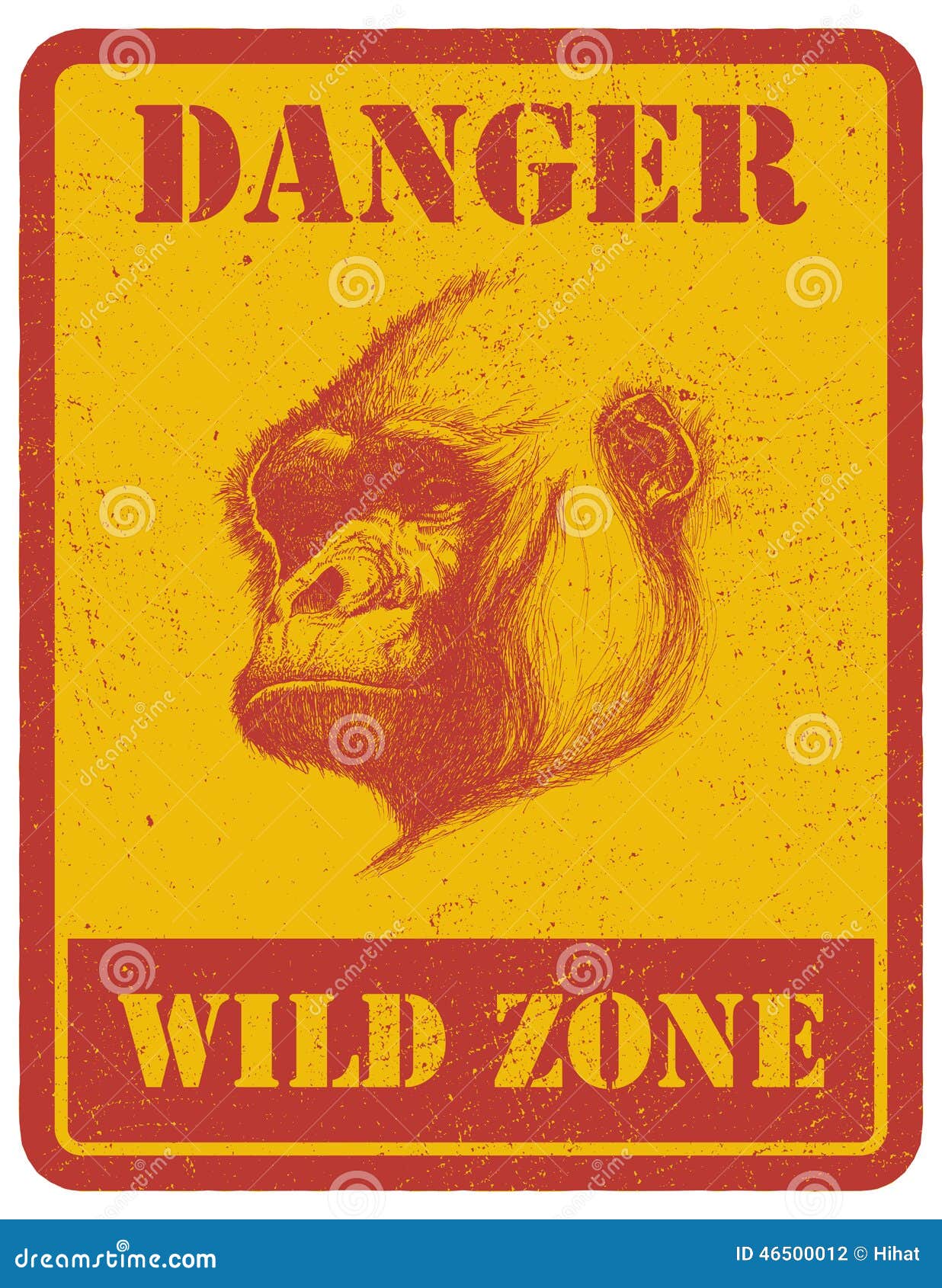 Warning Sign. Danger Signal with Gorilla. Eps 8 Stock Vector ...