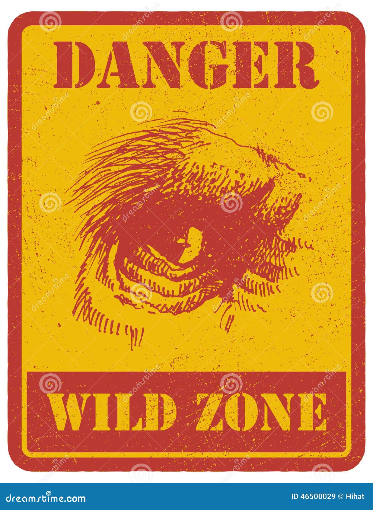 Warning Sign. Danger Signal with Gorilla. Eps 8 Stock Vector ...