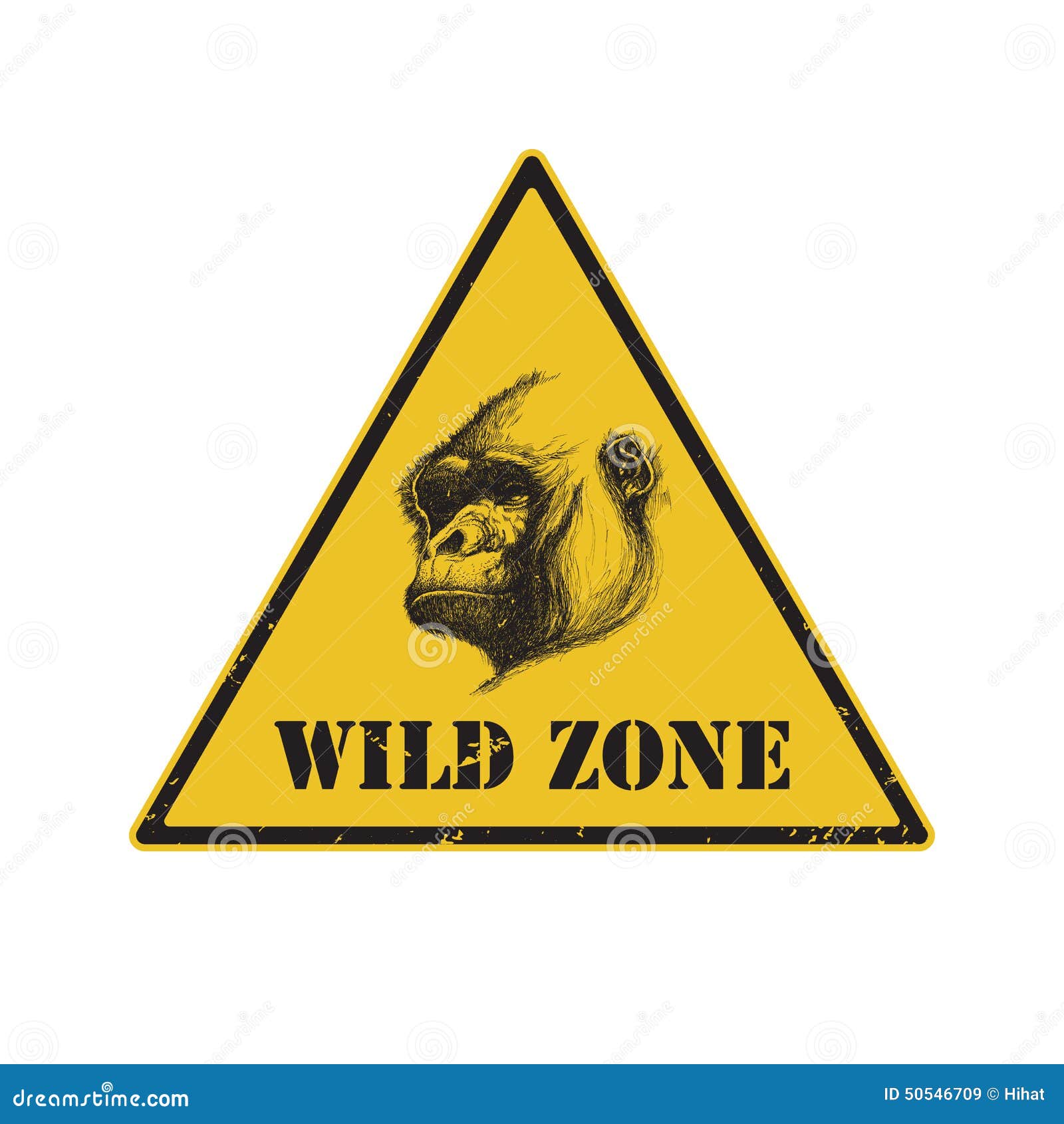 Warning Sign. Danger Signal with Gorilla. Eps 8 Stock Vector ...