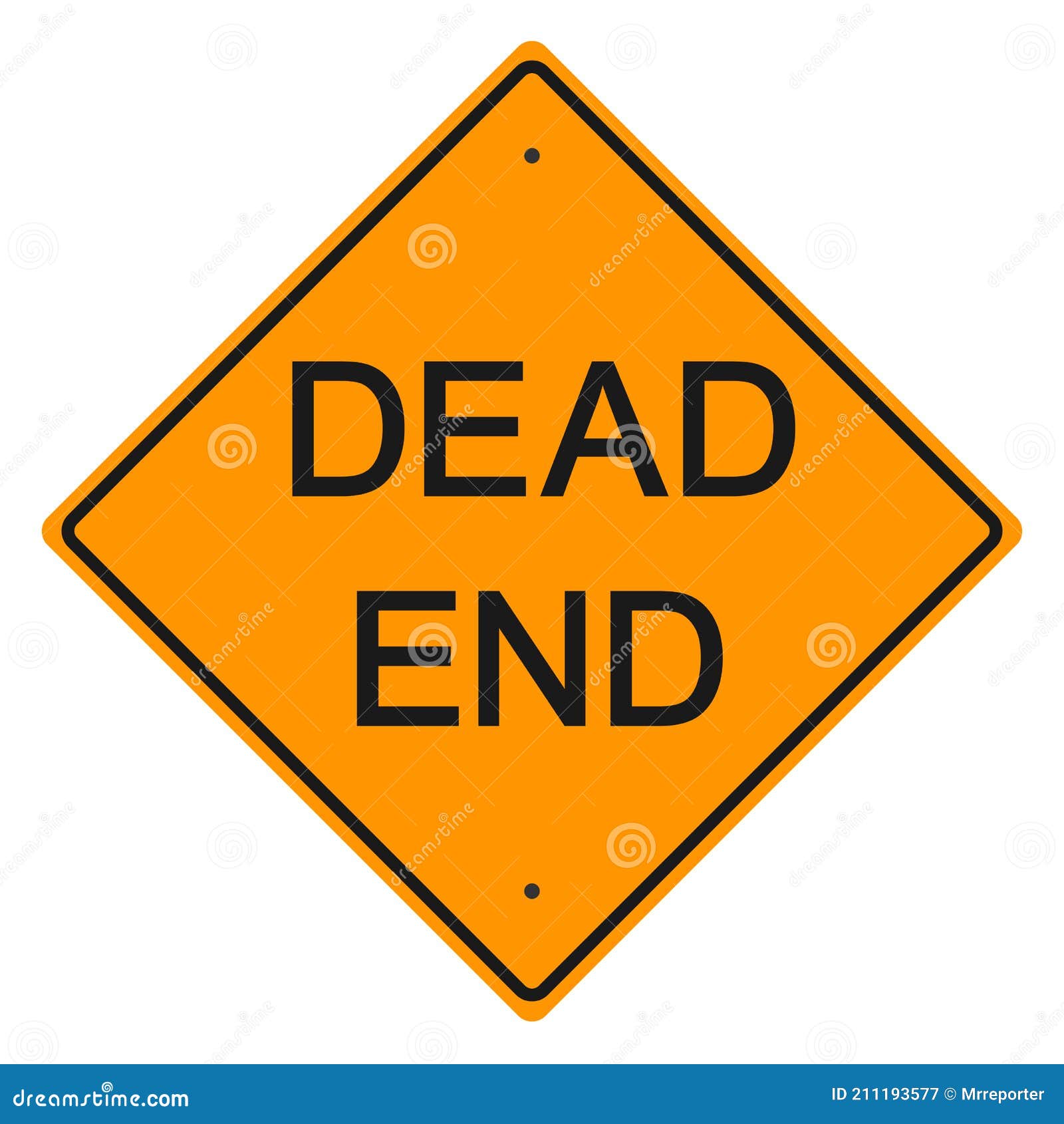 Warning sign Dead End stock illustration. Illustration of typical ...