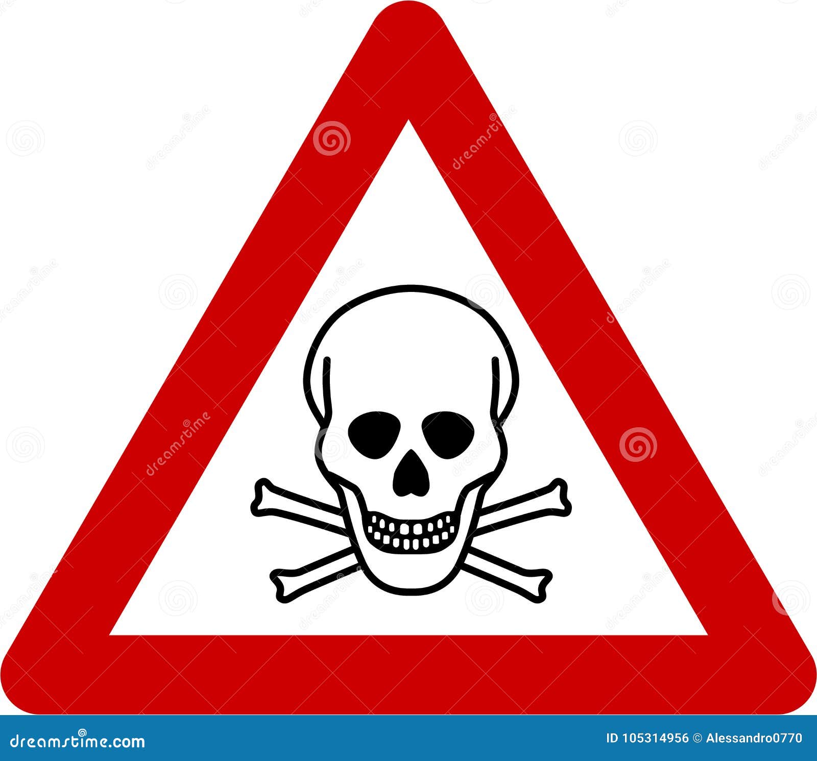 Warning Sign with Deadly Danger Stock Illustration - Illustration of ...