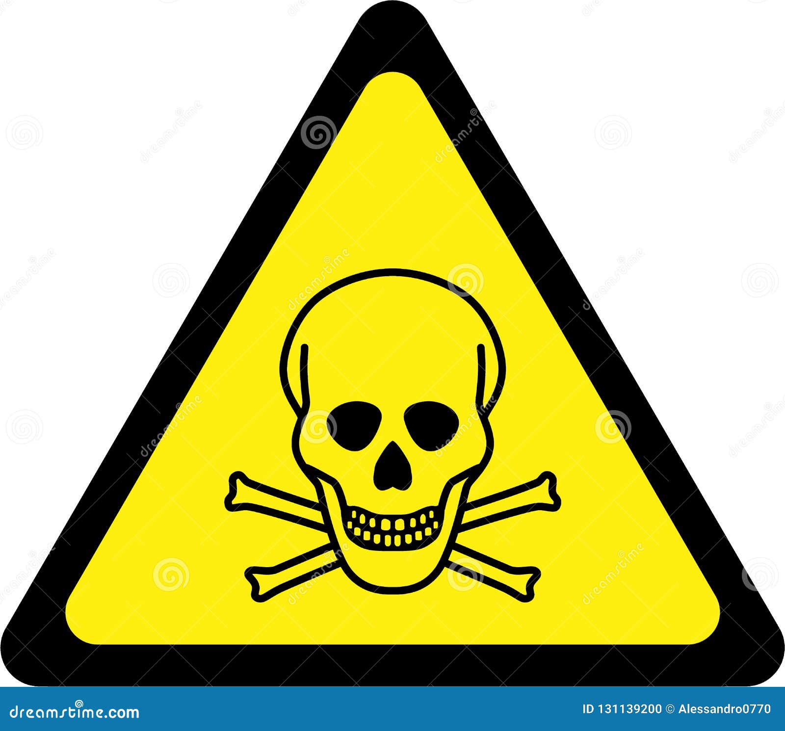 Deadly Danger Symbol With Skull And Crossbones. Outline Icon. Vector ...