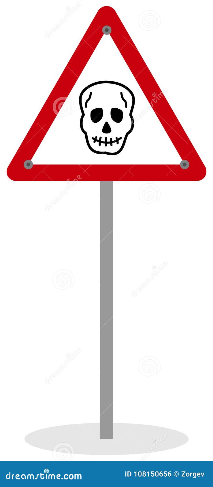 Warning sign death stock illustration. Illustration of pictogram ...
