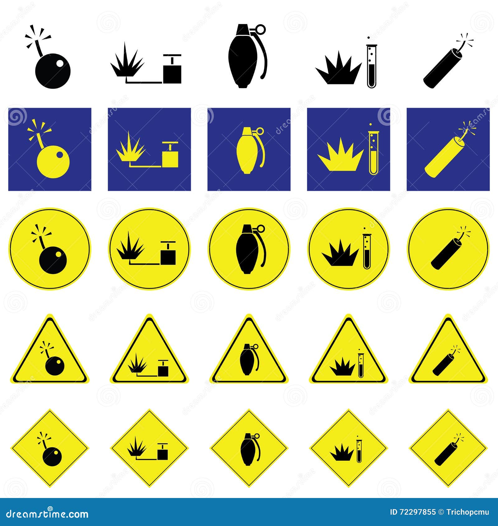 Warning Sign of Detonated Bomb Stock Vector - Illustration of detonate ...