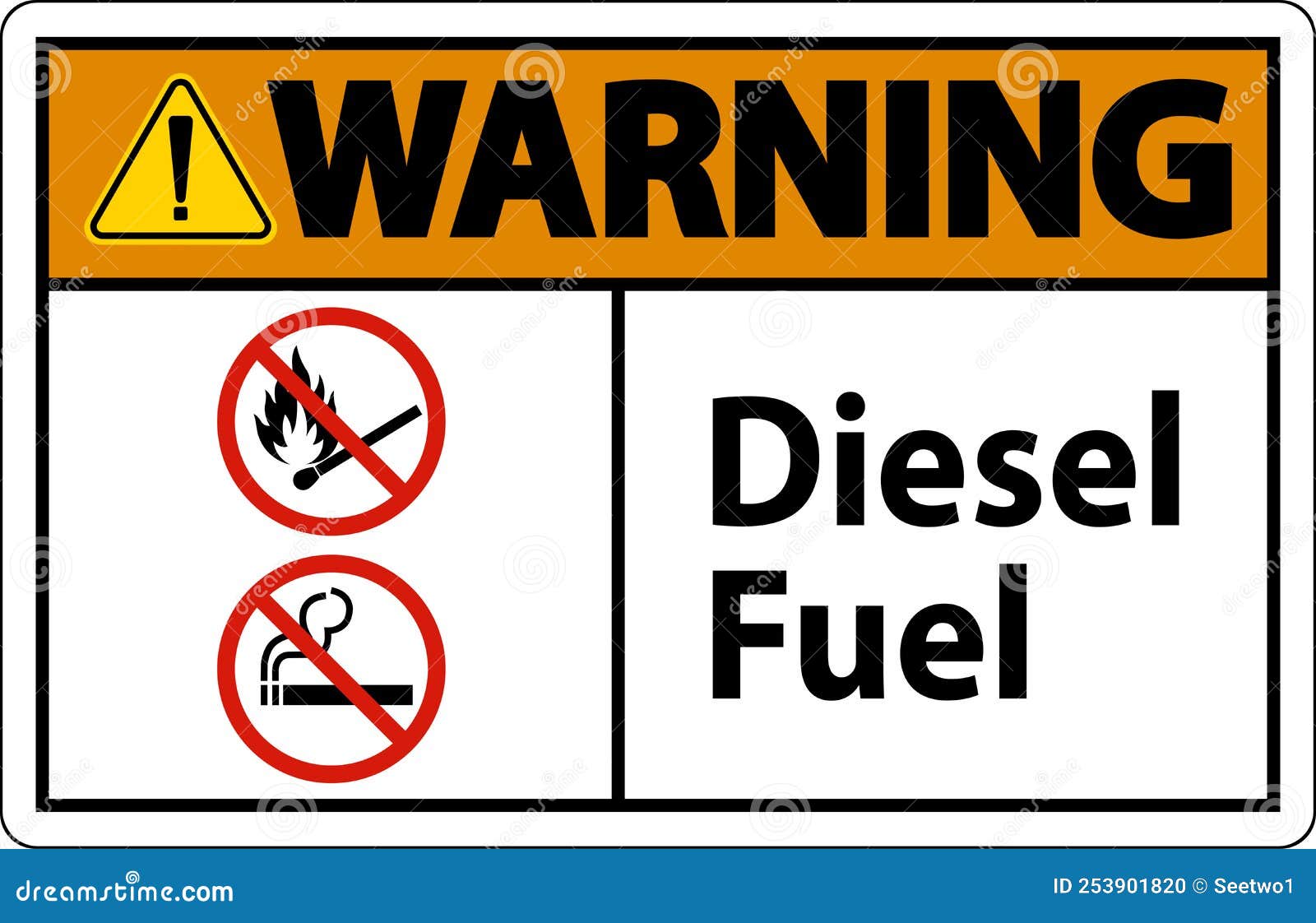 Warning Sign Diesel Fuel on White Background Stock Vector ...
